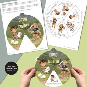 David & Goliath Story Wheel Kids Activity Lesson Bible Story Primary ...
