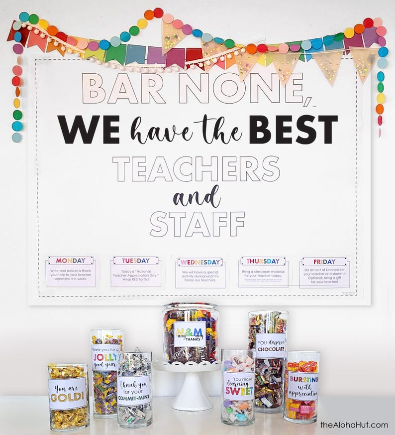 Candy Bar Buffet Teacher Appreciation Week Idea - Signs & Food Labels ...