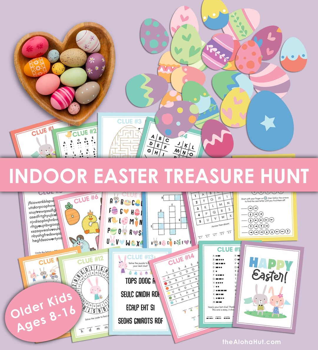Easter Indoor Treasure Egg Hunt Game - Printable Activities Kids Teens ...