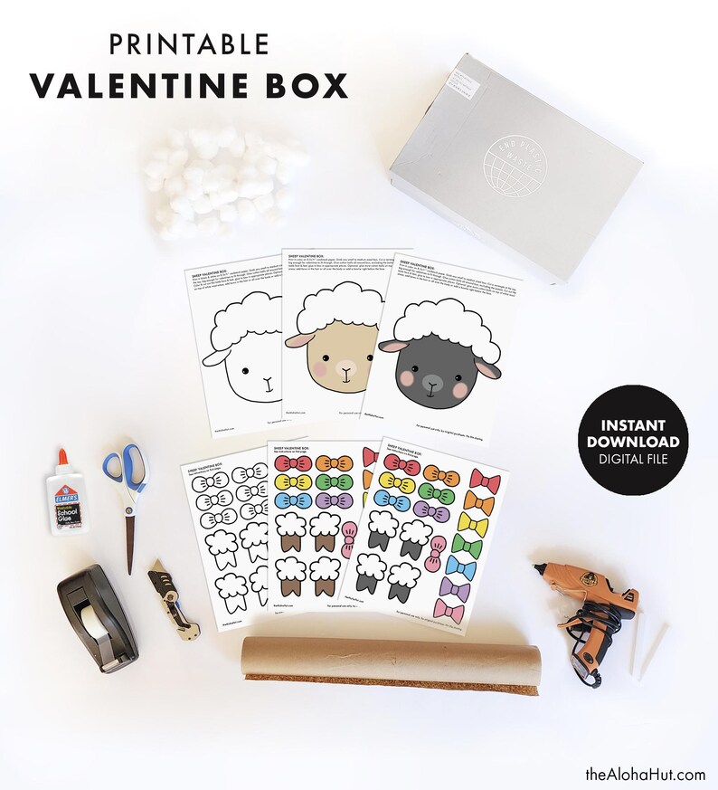 Sheep Valentine's Day Box - Valentine Gift Craft DIY School Classroom ...