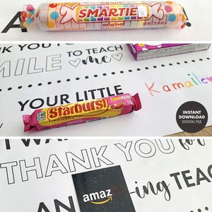 Giant Candy Gram Thank You Card for Teacher Appreciation Week Candygram ...