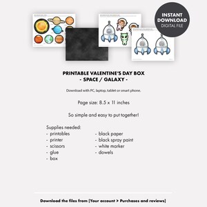 Space Galaxy Solar System Valentine's Day Box - Valentine Gift Craft ...