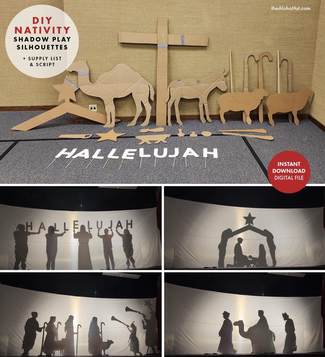 Christmas Nativity Shadow Play Program: Hallelujah Script and ...