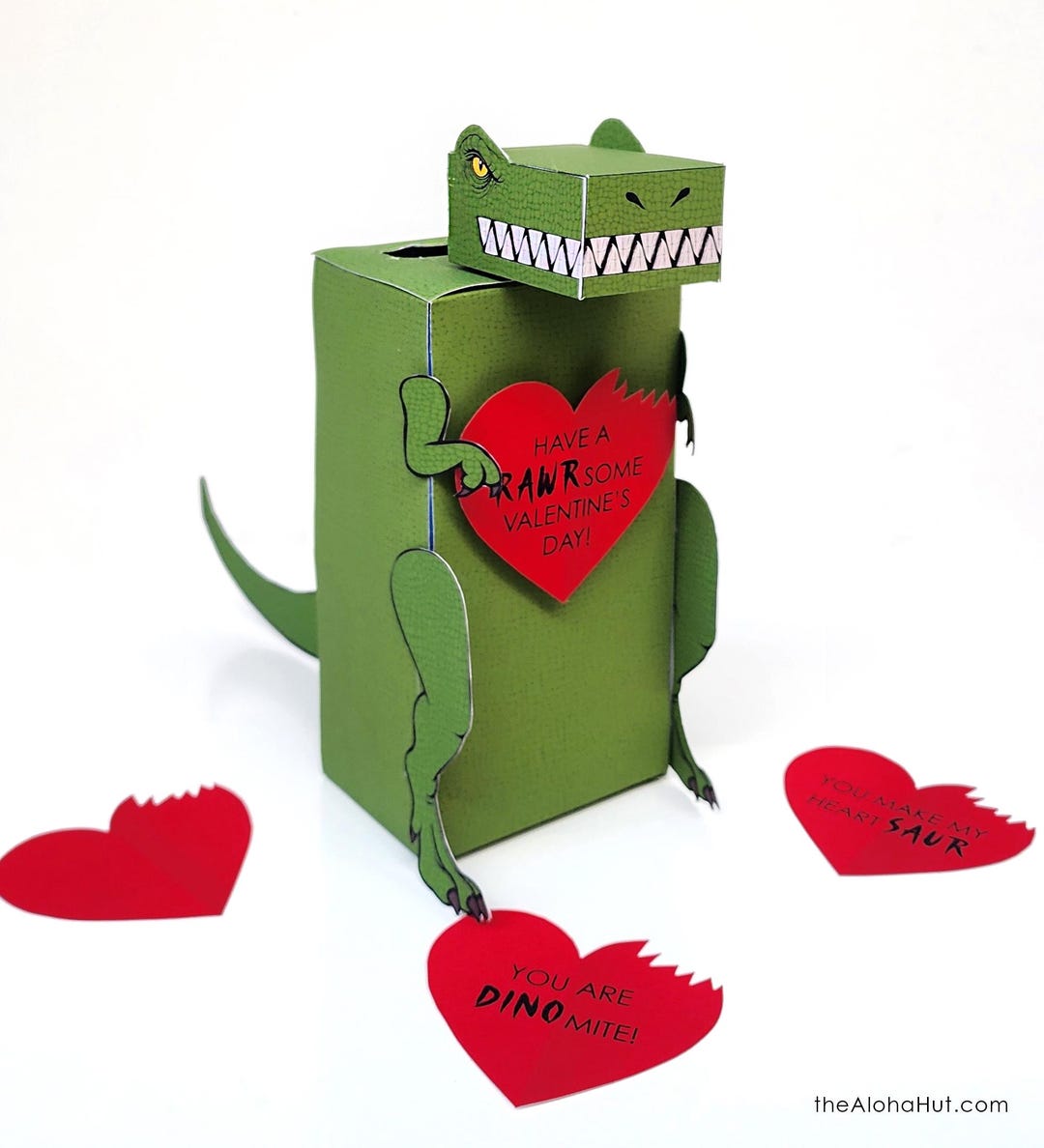 T Rex Dinosaur Valentine Box - Valentine's Day Gift Craft DIY School ...