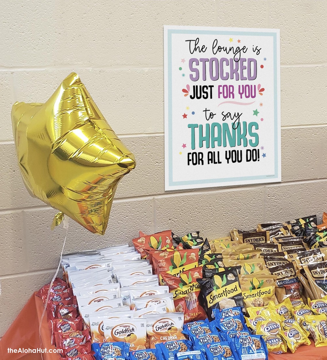 Snack Cart Teacher Appreciation Week Idea Sign Staff Employee Nurse ...