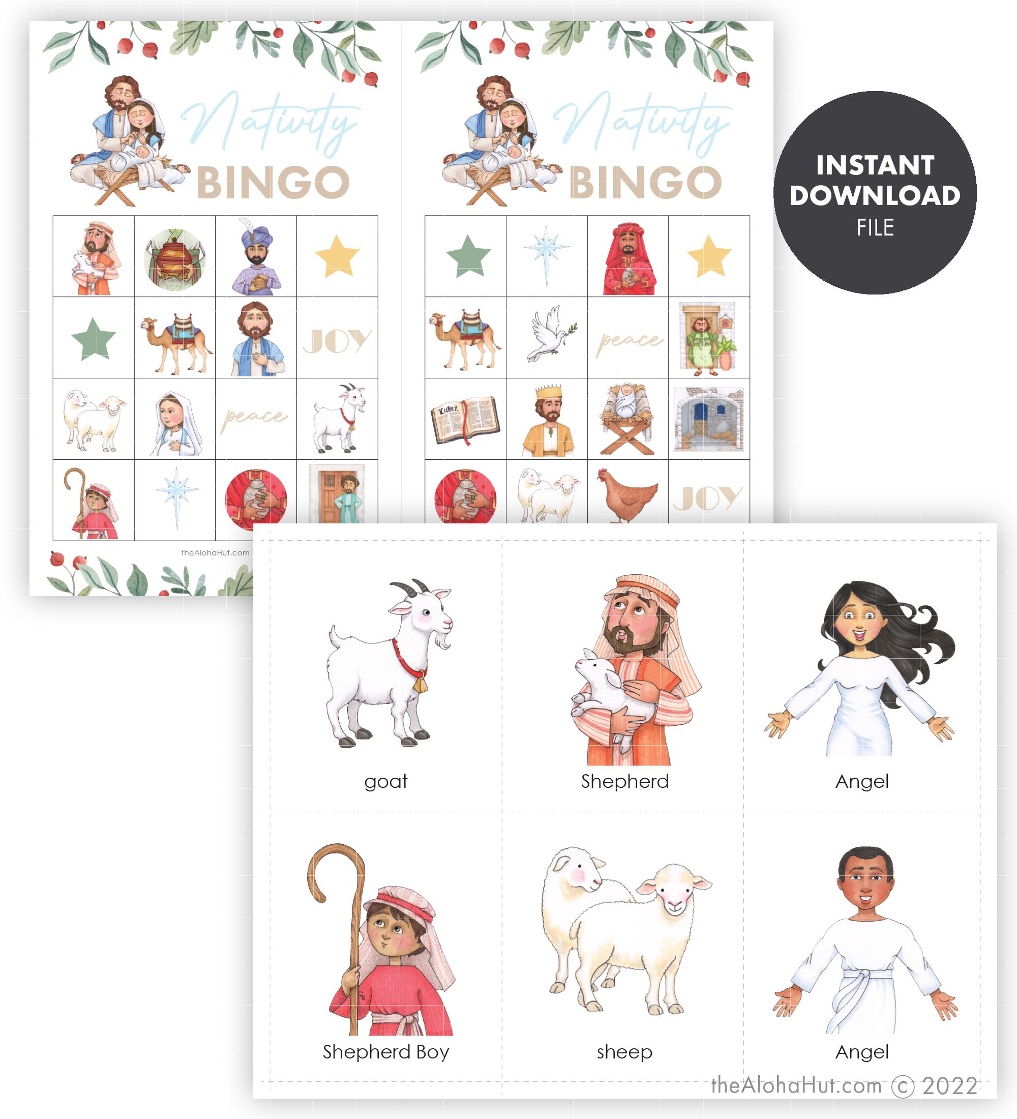Christmas Nativity BINGO Game Jesus Christ Christian Religious Sunday ...