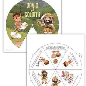 David & Goliath Story Wheel Kids Activity Lesson Bible Story Primary ...