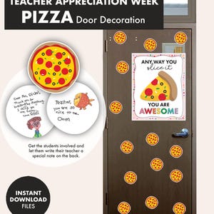 Pizza Door Decoration Teacher Appreciation Week Idea Signs Staff ...