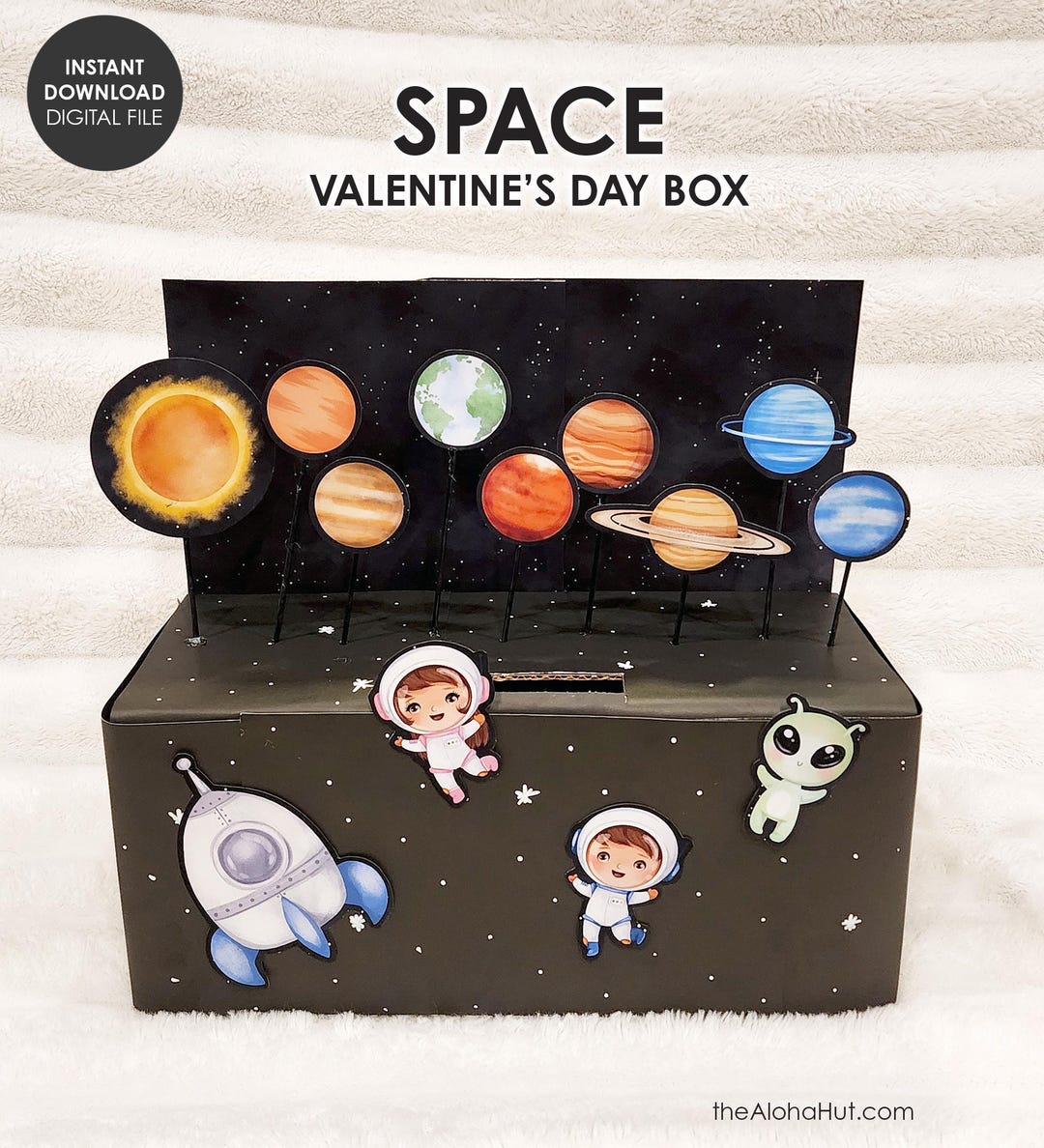 Space Galaxy Solar System Valentine's Day Box - Valentine Gift Craft ...