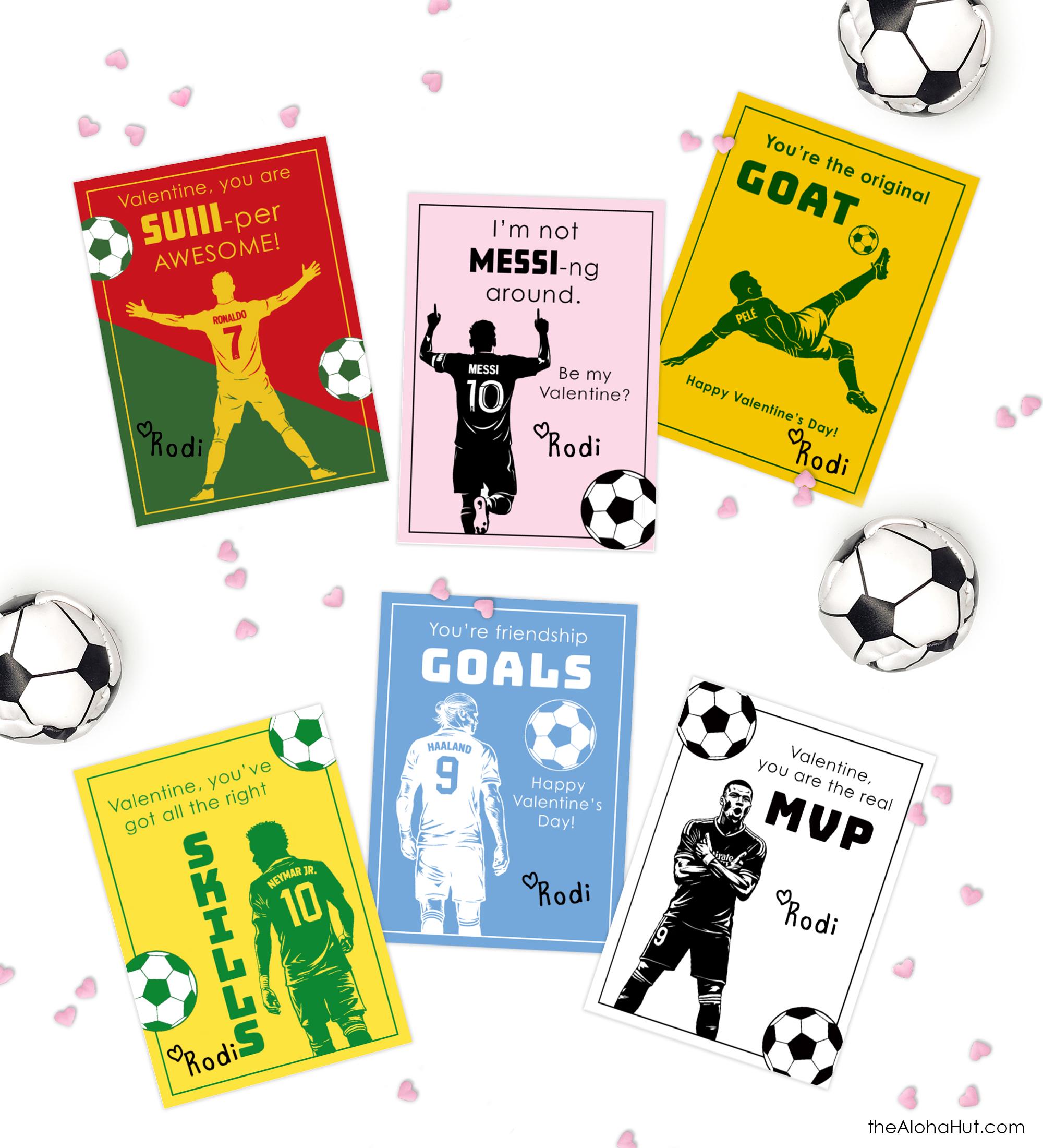 Soccer Valentine - Valentine's Day Card Gift Craft DIY School Classroom ...