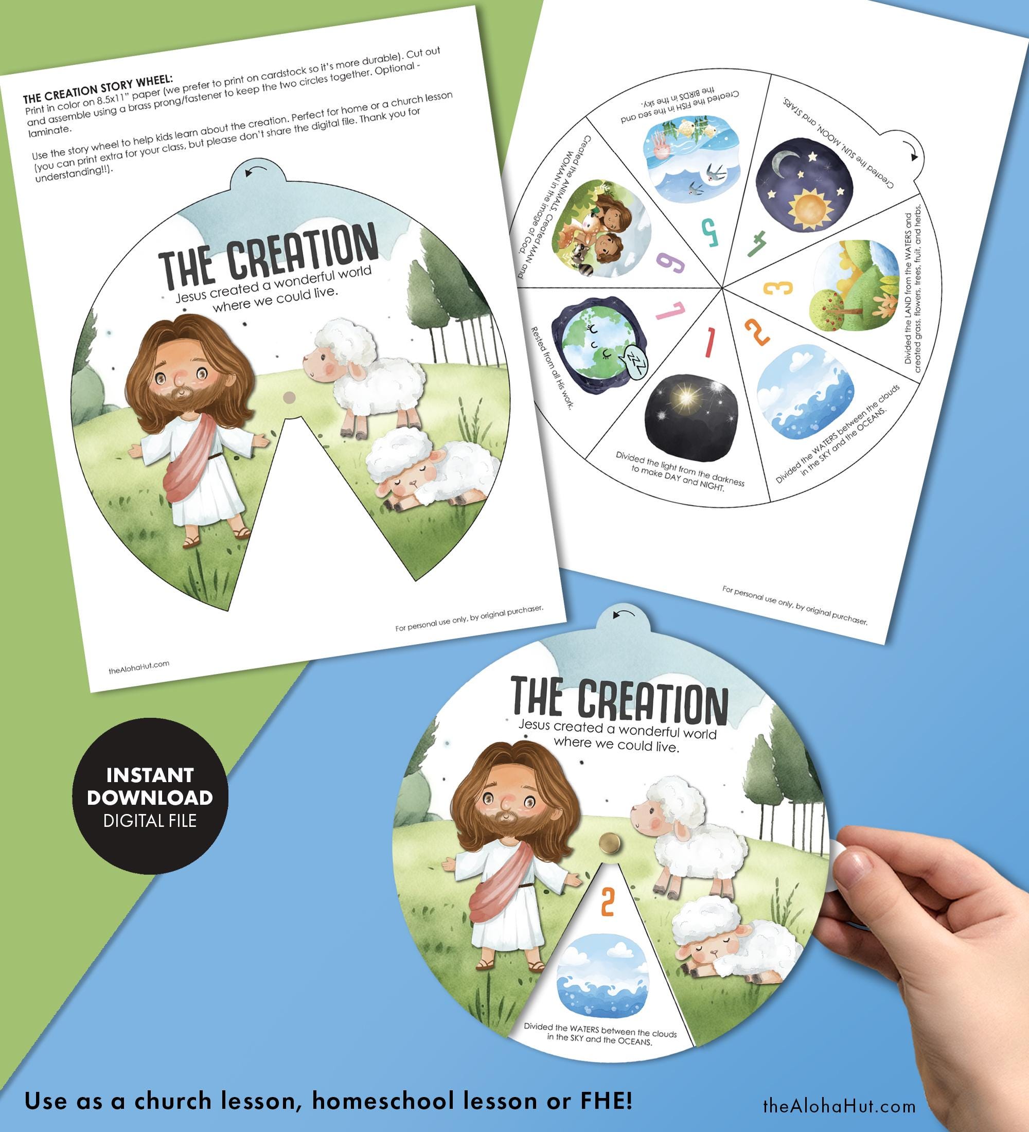 The Creation Story Wheel Kids Activity Lesson Bible Story Primary Jesus ...
