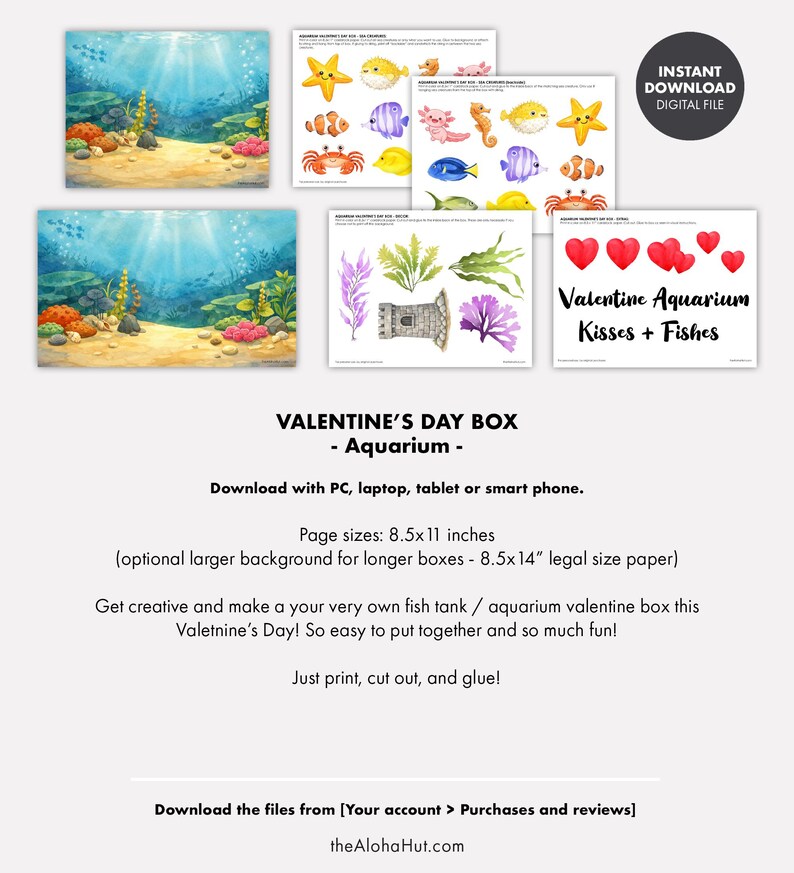 Aquarium Fish Tank Valentine's Day Box - Valentine Box Gift Craft DIY ...