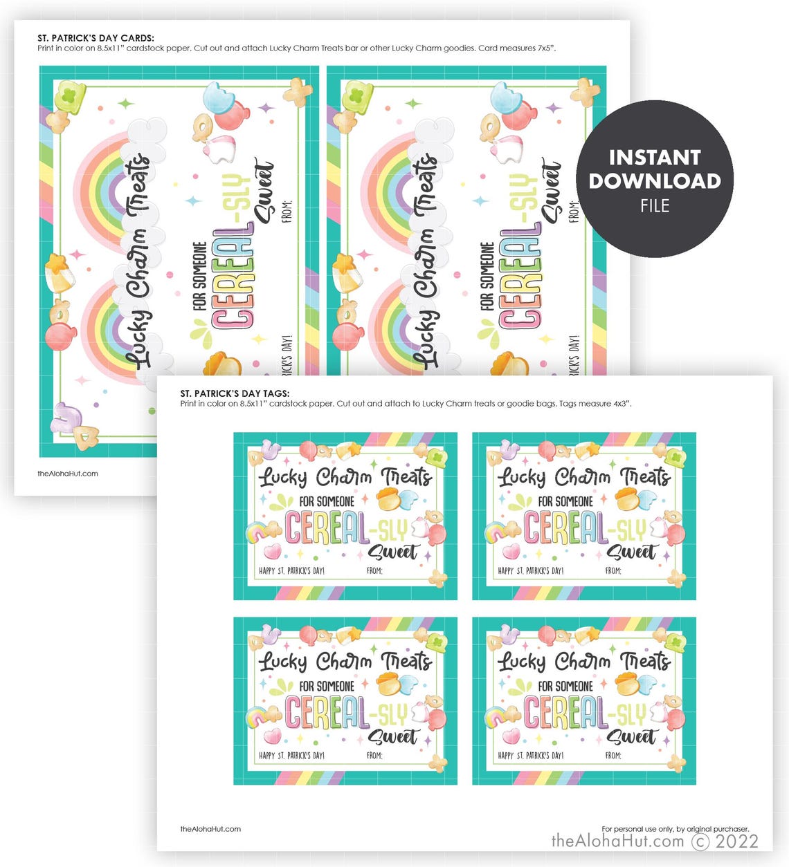 St. Patrick's Day Gift Tag - for Someone Cereal-sly Sweet Friend ...