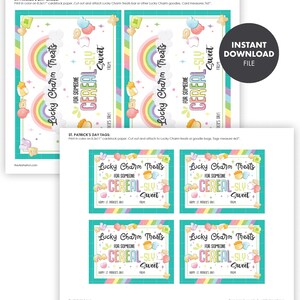 St. Patrick's Day Gift Tag - for Someone Cereal-sly Sweet Friend ...