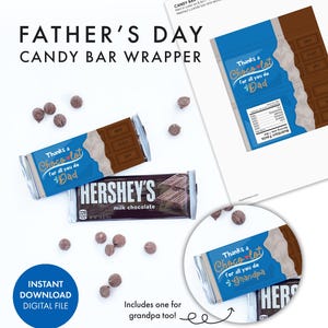 Father's Day Card Chocolate Candy Bar Wrapper - Kids Gift for Dad ...