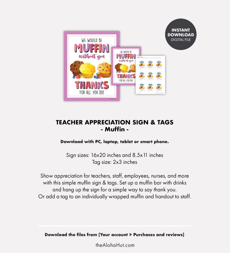 Muffin Bar Teacher Appreciation Week - Staff Nurse Employee Thank You ...