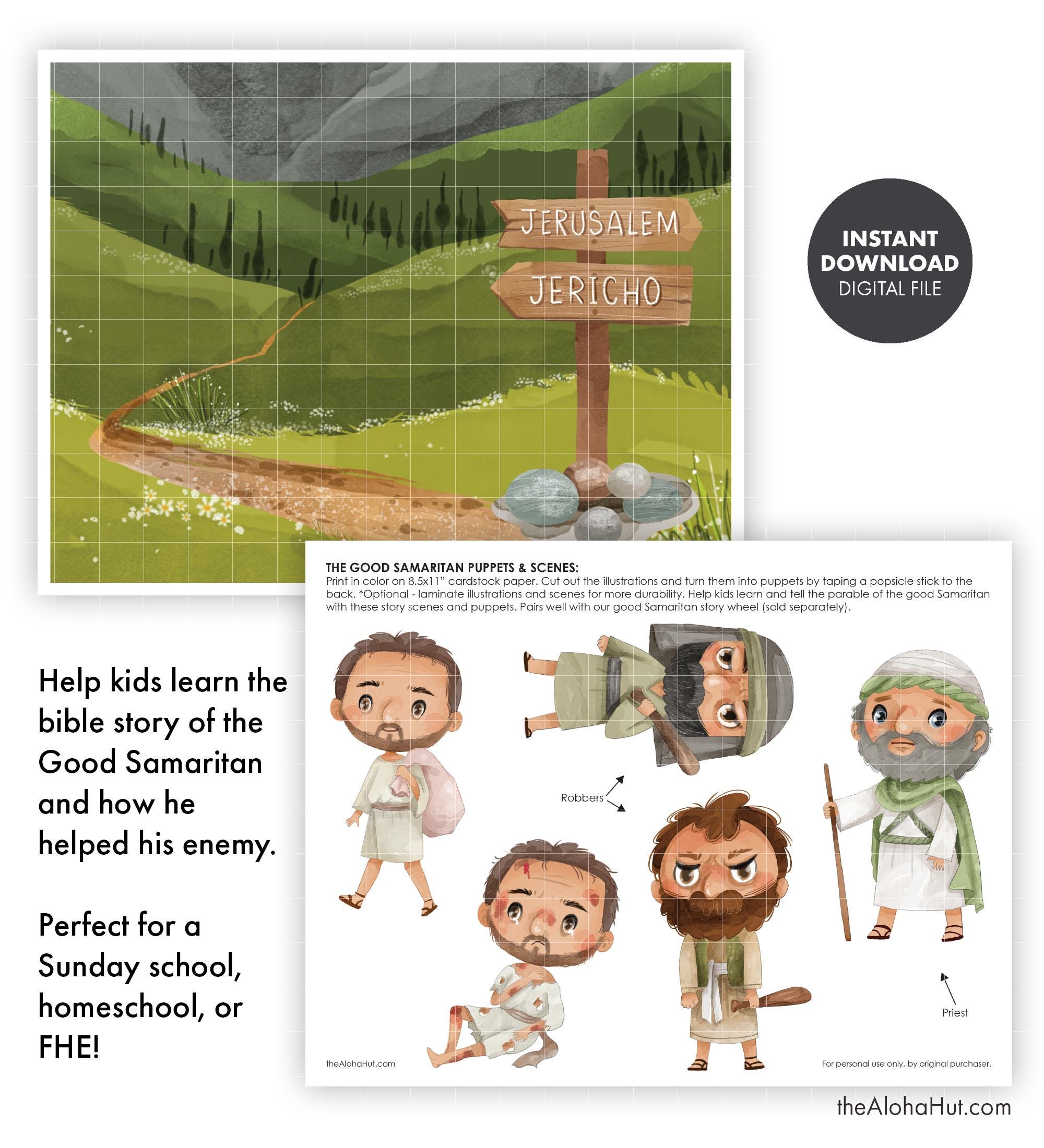 The Good Samaritan Puppets Scenes Kids Activity Lesson Bible Story ...