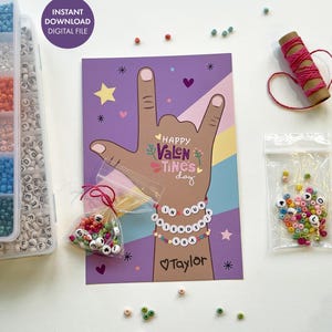 Bestie Friendship Bracelet Valentine - Valentine's Day Card Gift Craft ...