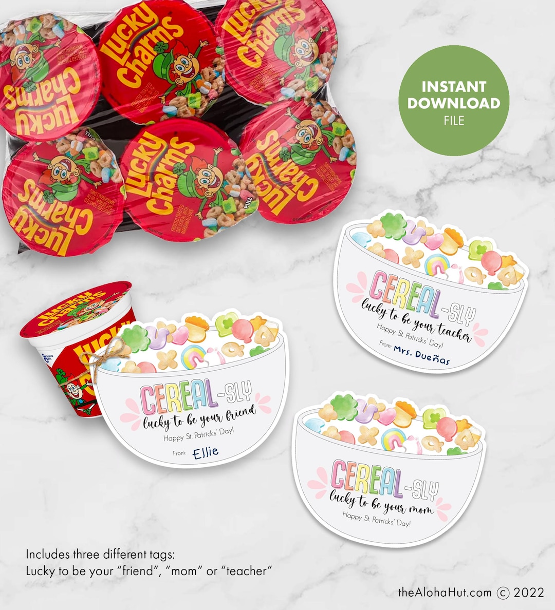 St. Patrick's Day Gift Tag - Cereal-sly Lucky to Be Your Friend Teacher ...