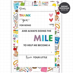 Giant Thank You Card for Teacher Appreciation Week Candygram Candy-gram ...