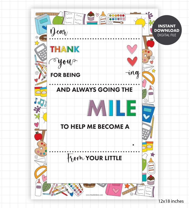 Giant Thank You Card for Teacher Appreciation Week Candygram Candy-gram ...