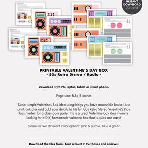 80s Retro Stereo Valentine's Day Box - Valentine Gift Craft DIY School ...