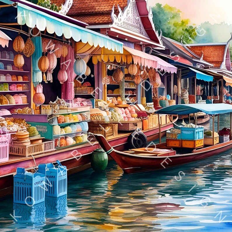 Lovely Floating Market Images From Thailand/ Asian Style 10 Jpgs ...