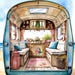 Lovely Caravan Printable Images Watercolor 10 Jpgs High Res | Instant ...