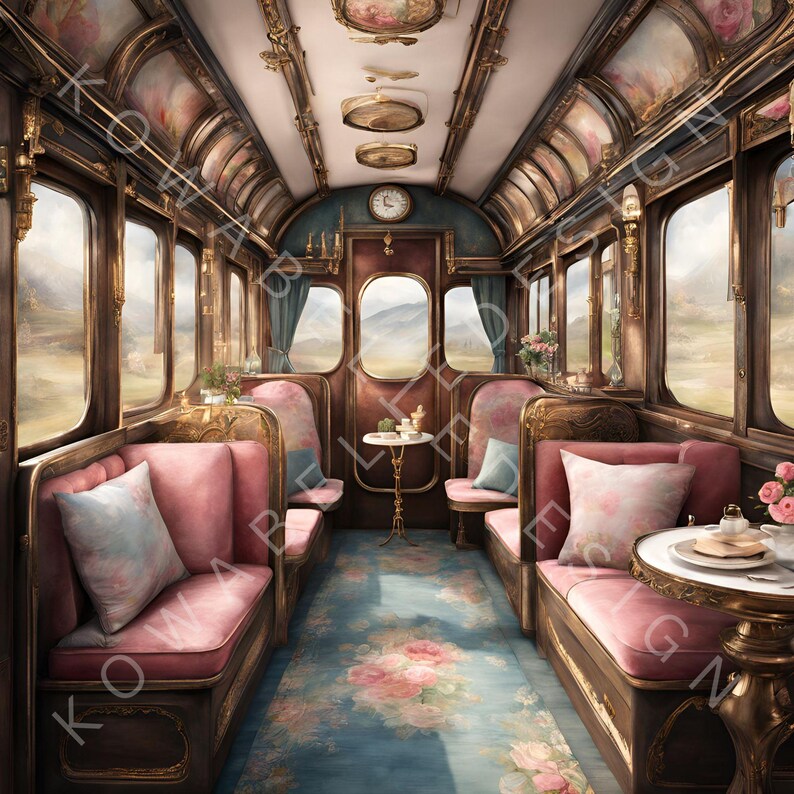 Vintage Train Orient Express 10 High Res Watercolor Jpgs Junk ...