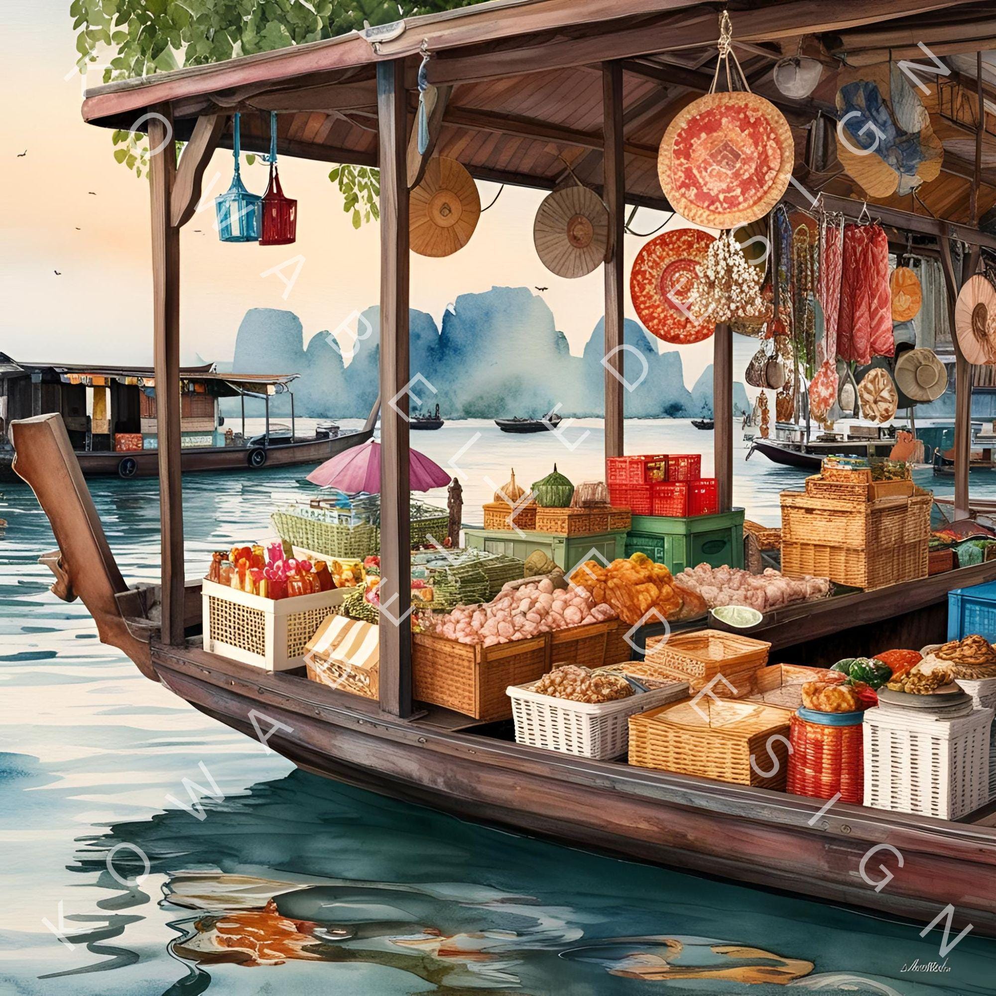 Lovely Floating Market Images From Thailand/ Asian Style 10 Jpgs ...