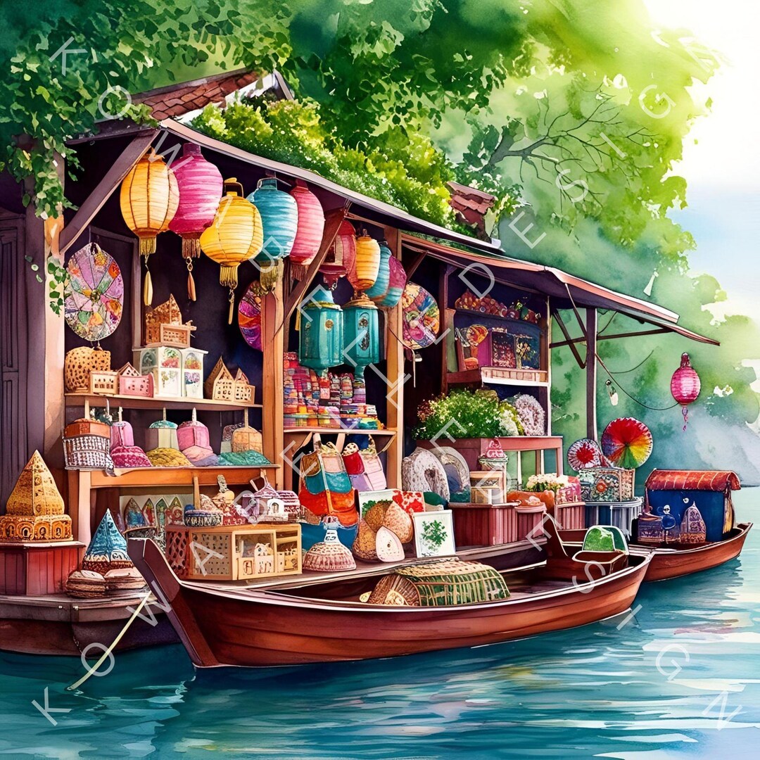 Lovely Floating Market Images From Thailand/ Asian Style 10 Jpgs ...