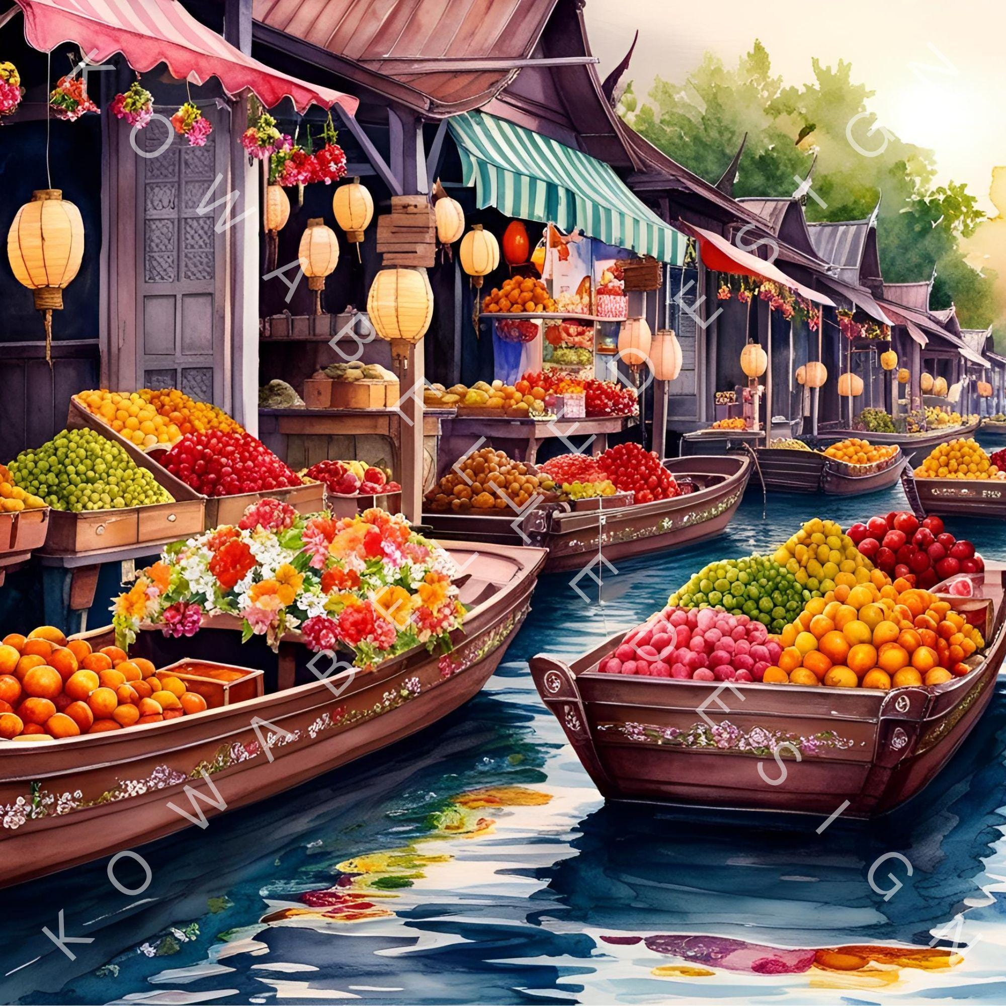 Lovely Floating Market Images From Thailand/ Asian Style 10 Jpgs ...