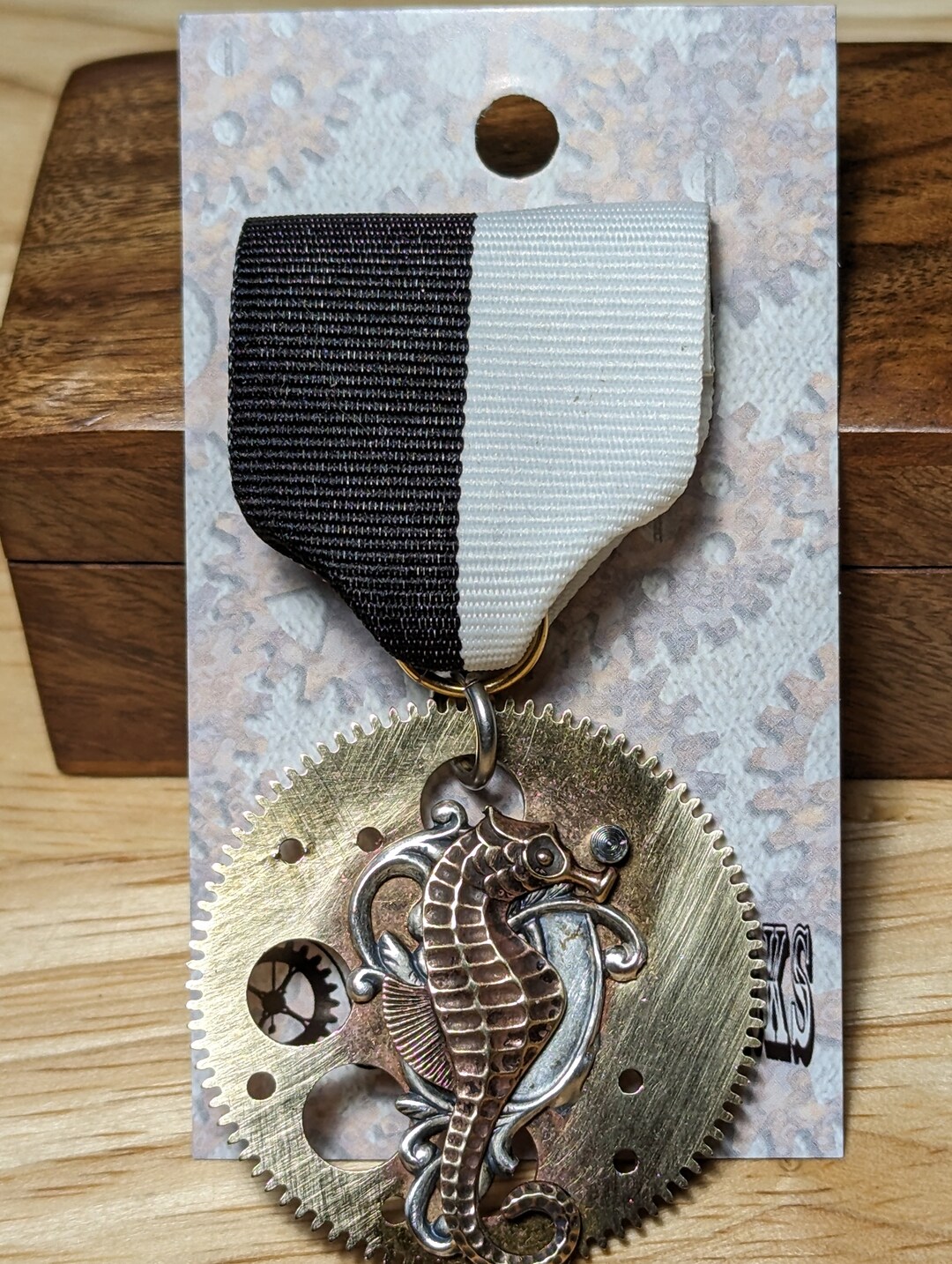 Steampunk Submariner's Medal Black and White - Etsy