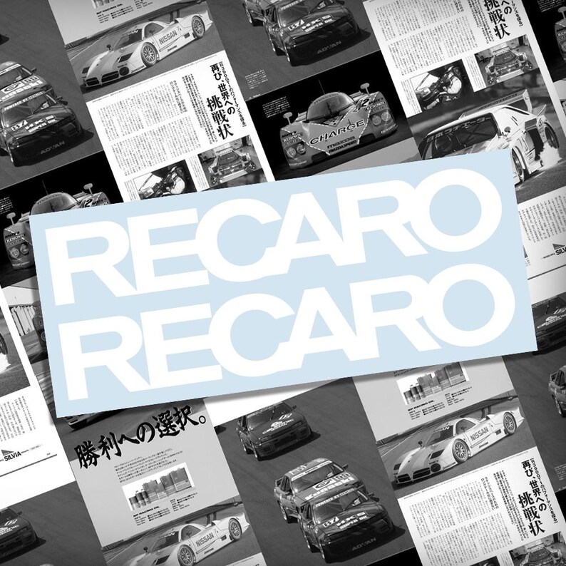 RECARO Vinyl Sticker 2 Pack, Vinyl Sticker Decal, Small Sticker, Jdm ...