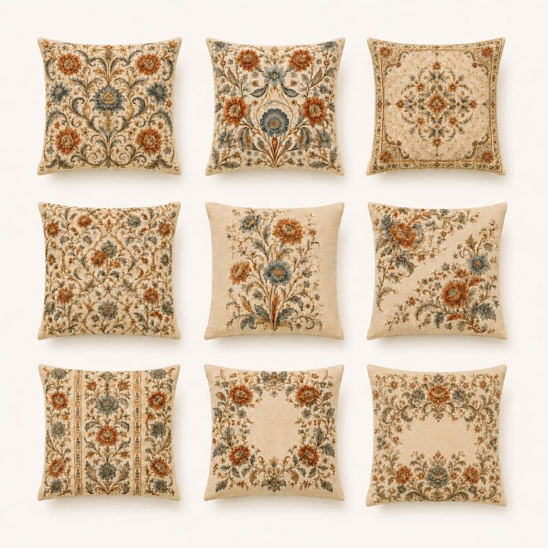 Blue and terracotta pillows - Etsy Nederland