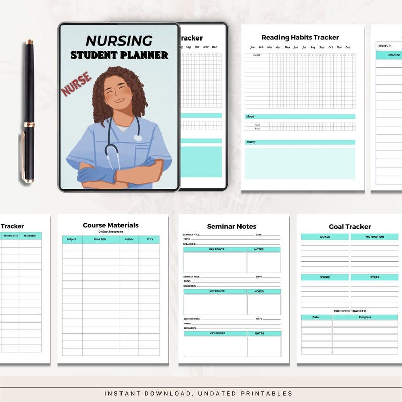 2025 Nursing Student Planner, Nursing Planner, Medical School Agenda ...