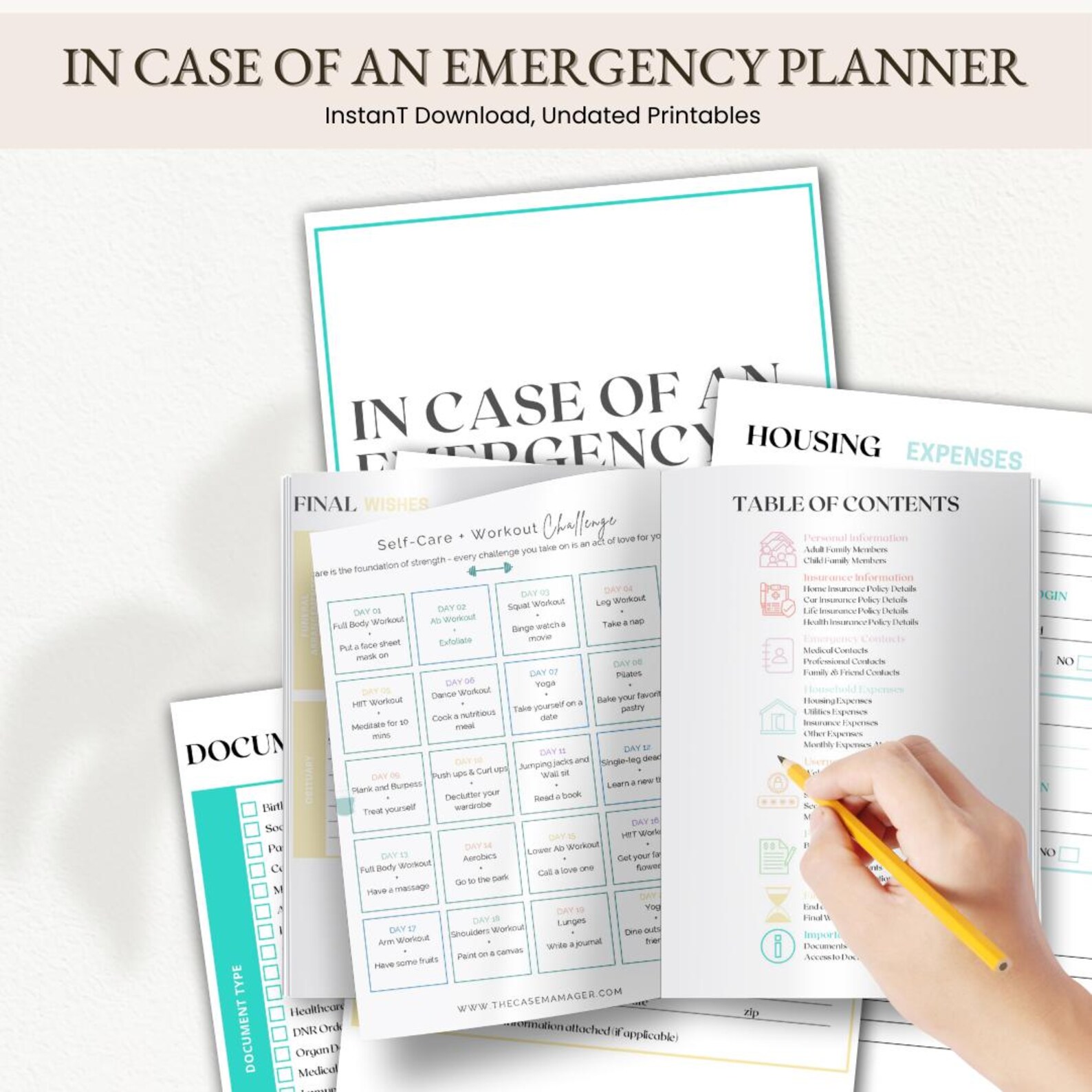 In Case of Emergency Binder, Family Preparedness Organizer, Emergency ...