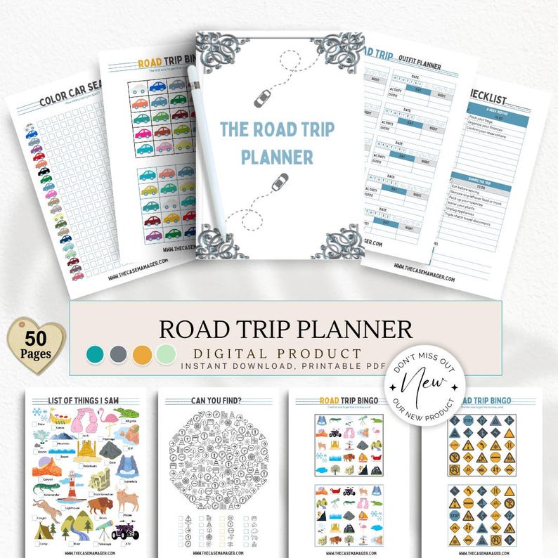 Road Trip Planner, Travel Journal, Vacation Itinerary Organizer, Road ...