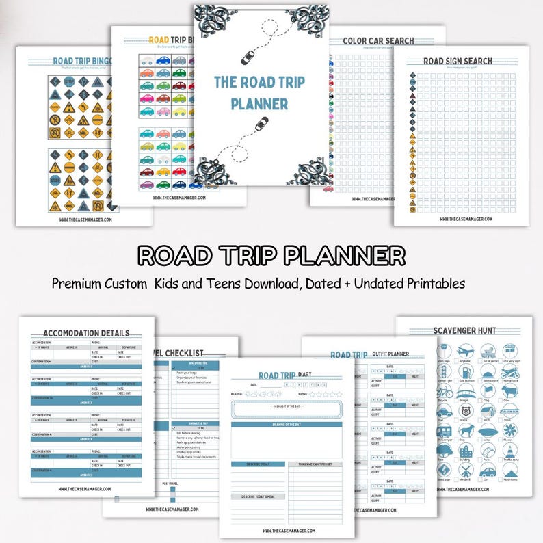 Road Trip Planner, Travel Journal, Vacation Itinerary Organizer, Road ...