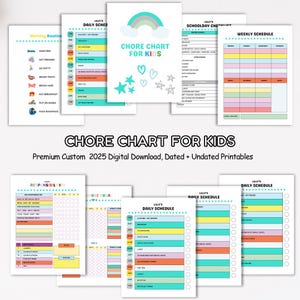 Kids Chore Chart, Responsibility Chart, Toddler Chore Chart, Children's ...