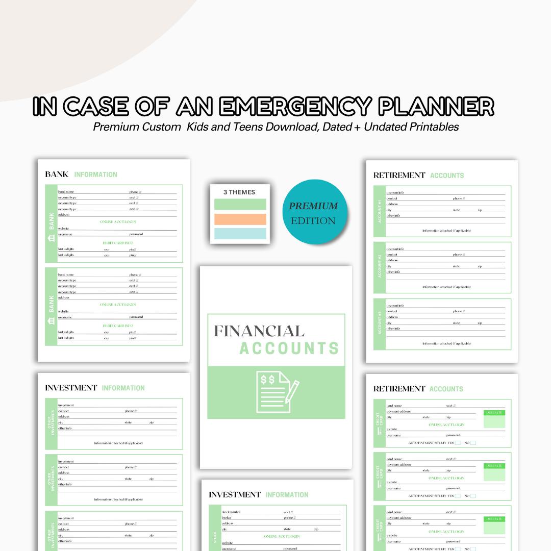 In Case of Emergency Binder, Family Preparedness Organizer, Emergency Kit Binder, Family Safety ...