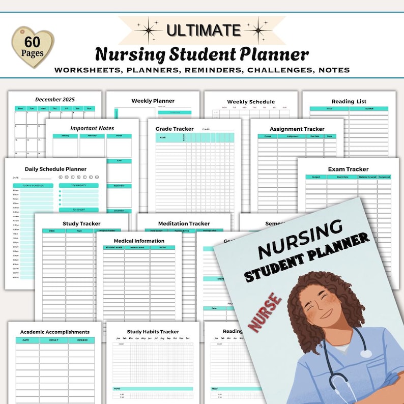 2025 Nursing Student Planner, Nursing Planner, Medical School Agenda ...