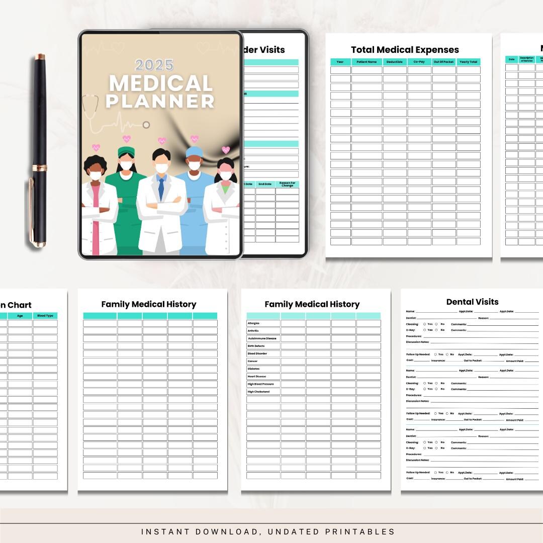 2025 Medical Planner, Appointment Organizer, Healthcare Planner ...