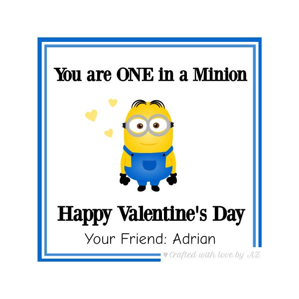 Minion Valentines - Etsy