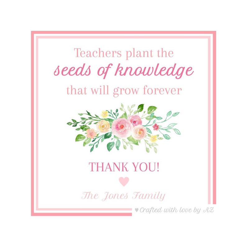 Printable Teacher Appreciation, End of Year Gift, Thank You Teacher Tag ...