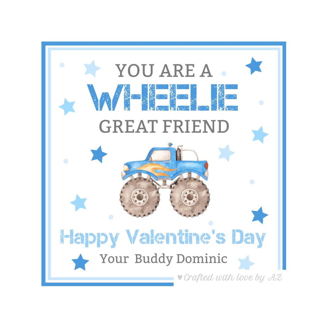 Truck Valentine, Printable Valentine Cards, Valentine Tags, Preschool ...