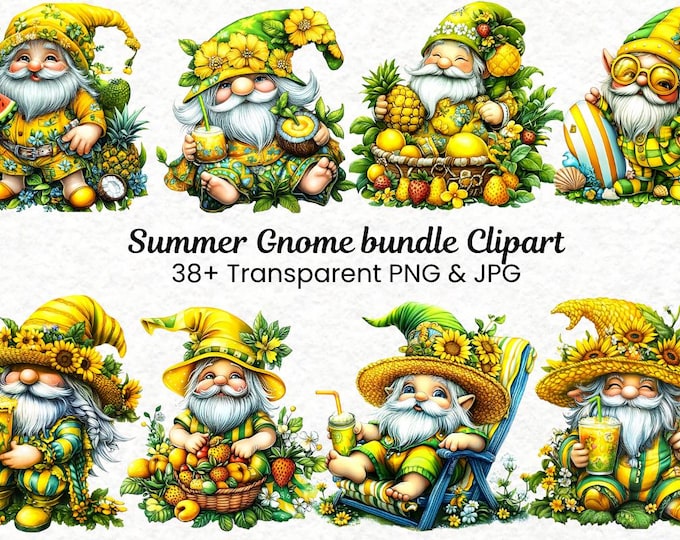 52 PNG Juice Gnomes Clipart , Summer Gnomes, Beach Gnomes, Fruit Gnomes ...