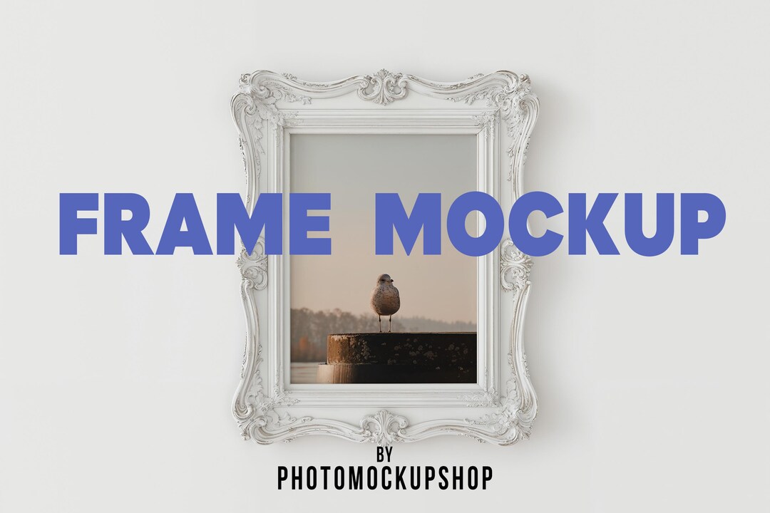 Antique Picture Frame Mockup | Vintage Photo Frame Template for Artwork ...