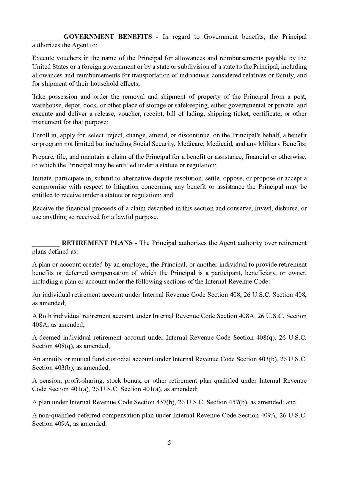 General Durable Financial Power of Attorney With Guardian/conservator ...