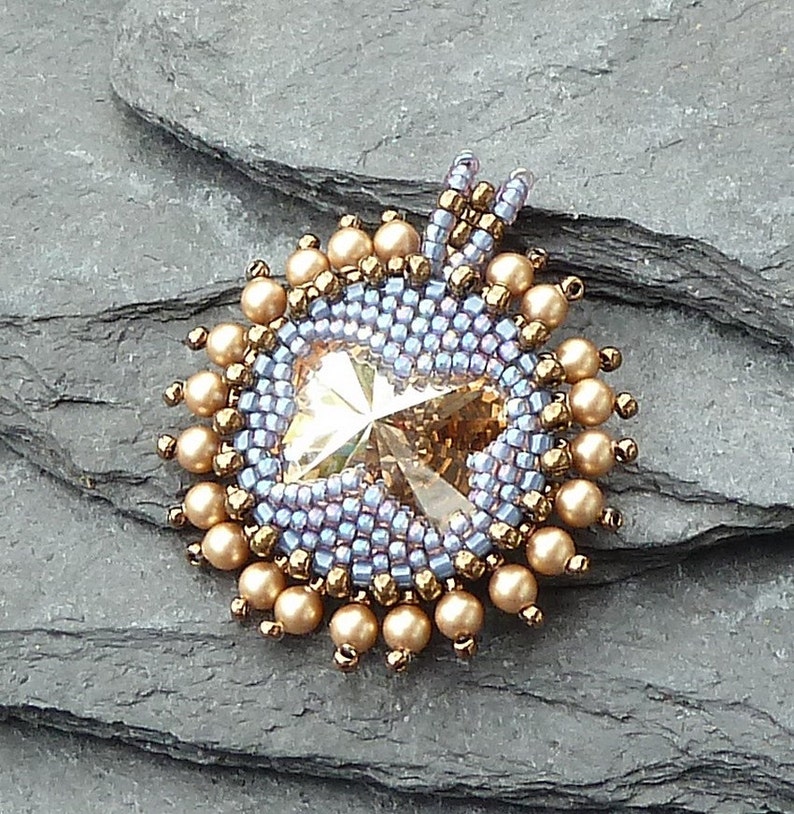 Rivoli Cluster beaded Bracelet or Pendant / PDF File - Etsy